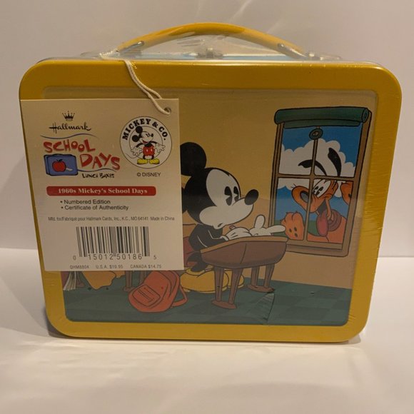 Hallmark | Art | Hallmark 96s Mickeys School Days Tin Lunch Box 5 X 6 ...